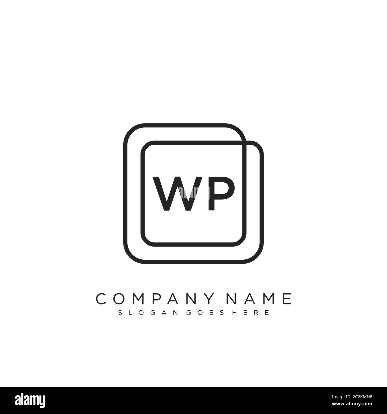 Initial letter WP beauty handwriting logo vector Stock Vector Image ...