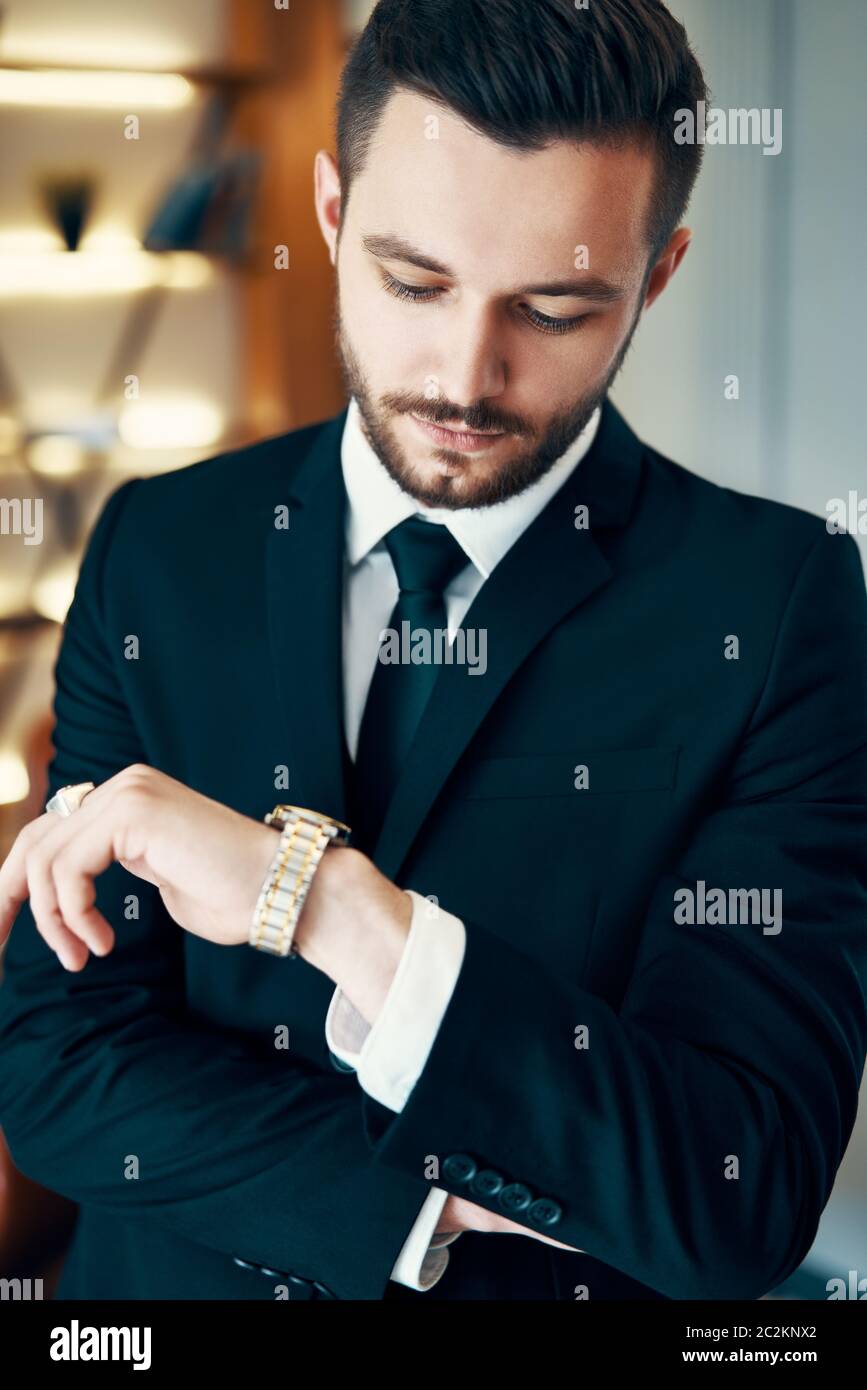 Elegant rich business man posing hi-res stock photography and images ...