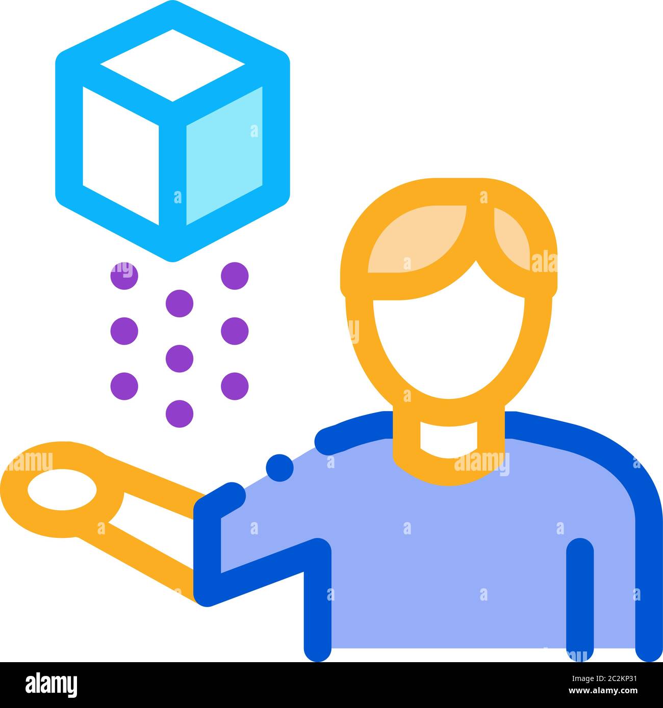 virtual reality representative icon vector outline illustration Stock ...