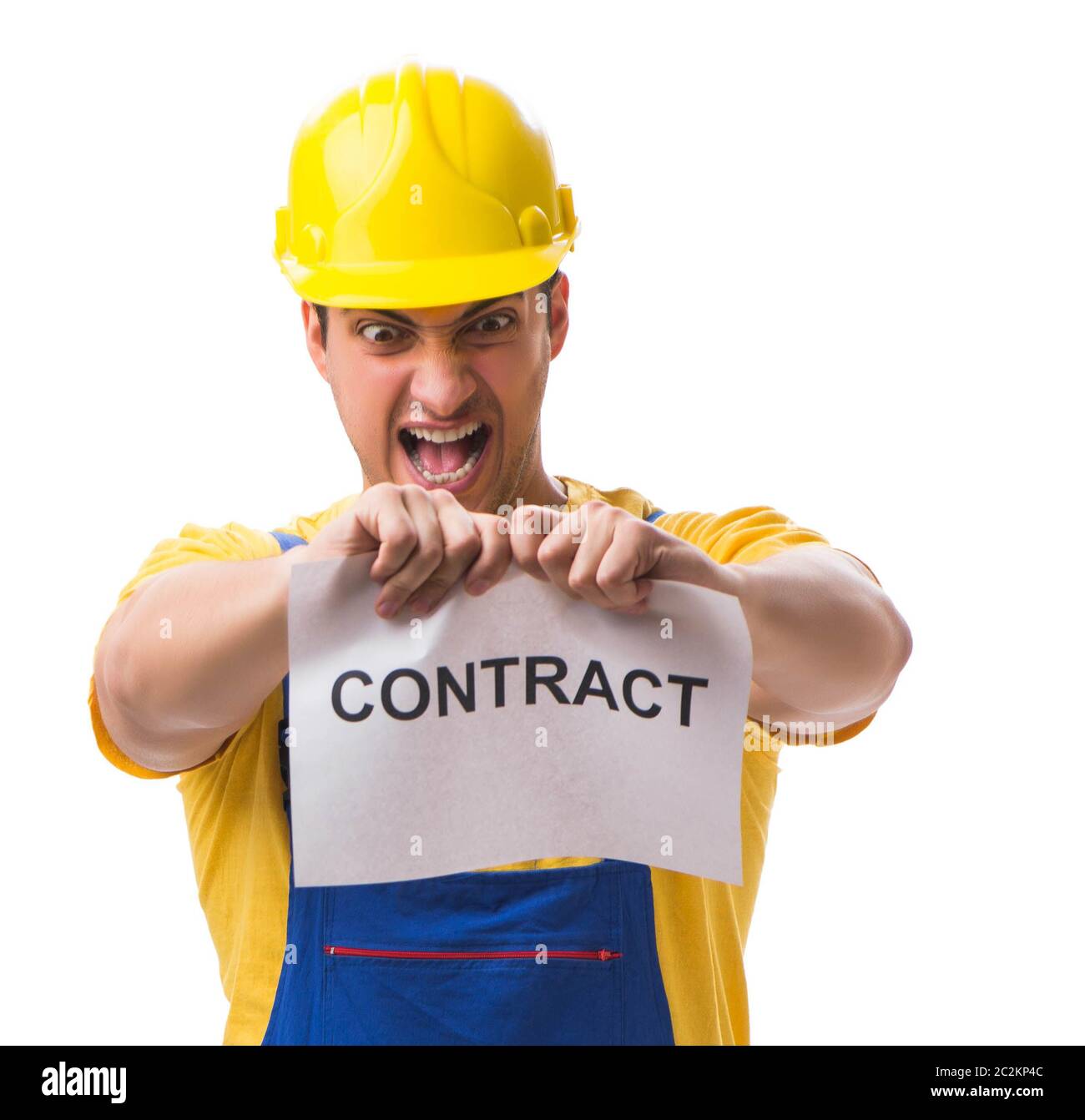 The worker not happy with his employment contract Stock Photo - Alamy