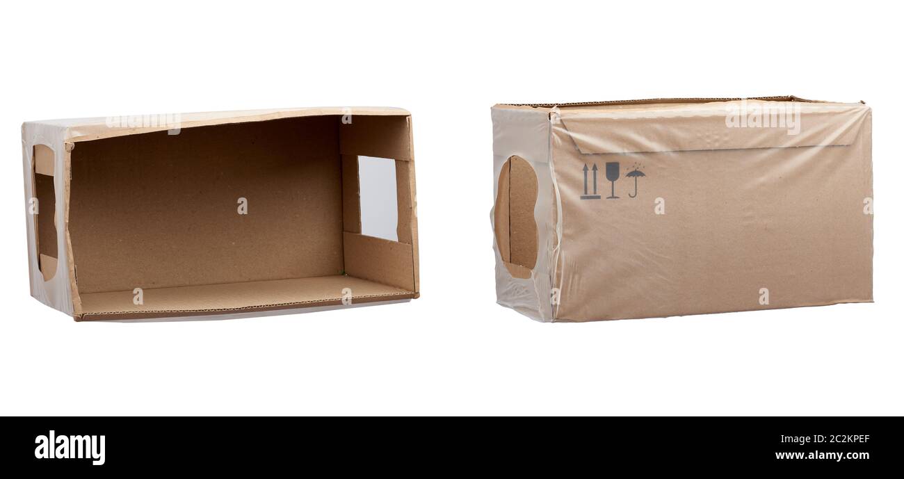 empty rectangular box wrapped in transparent polyethylene, box for ...