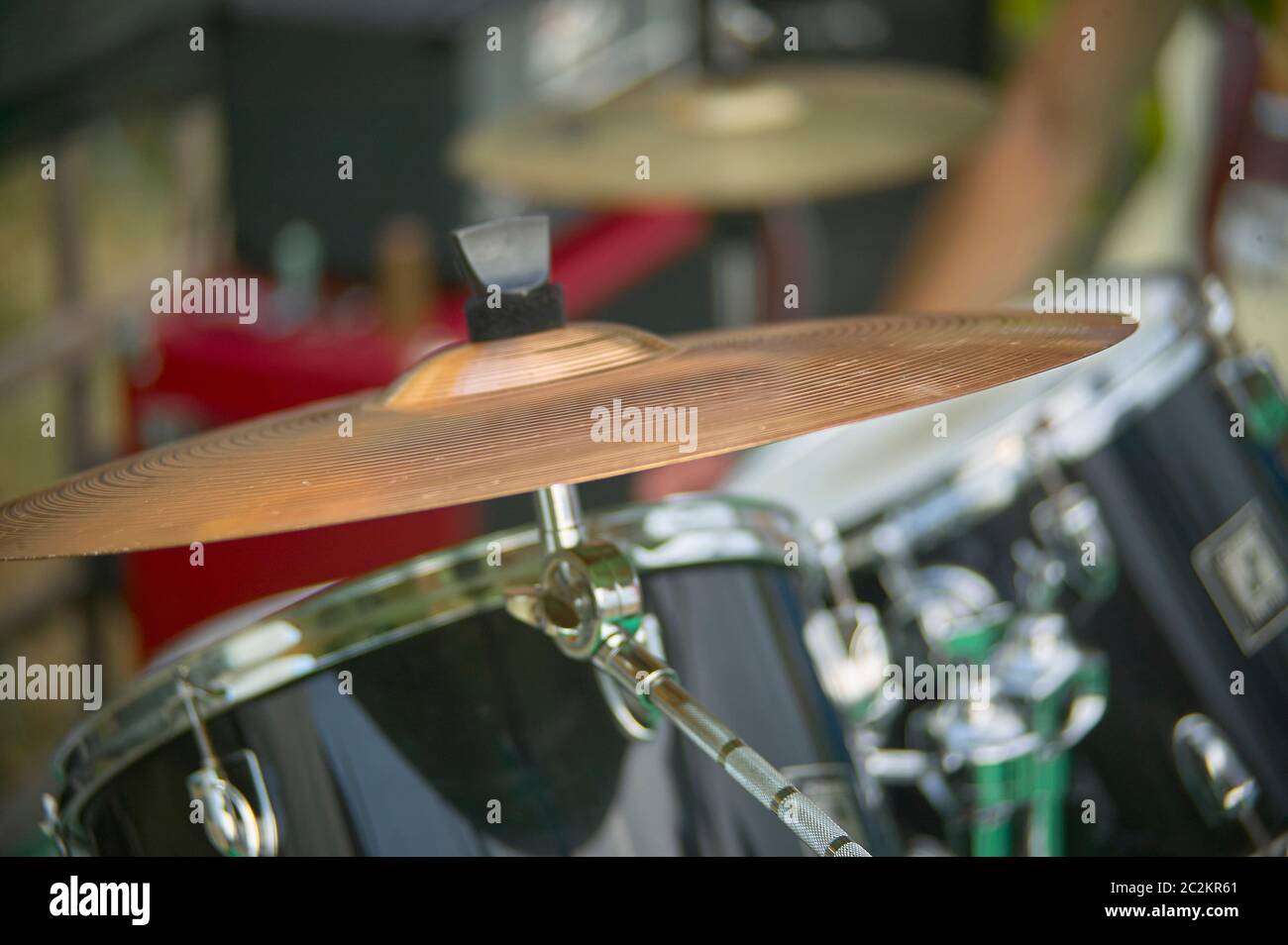 Detail of the plate of a battery of a rock band Stock Photo - Alamy