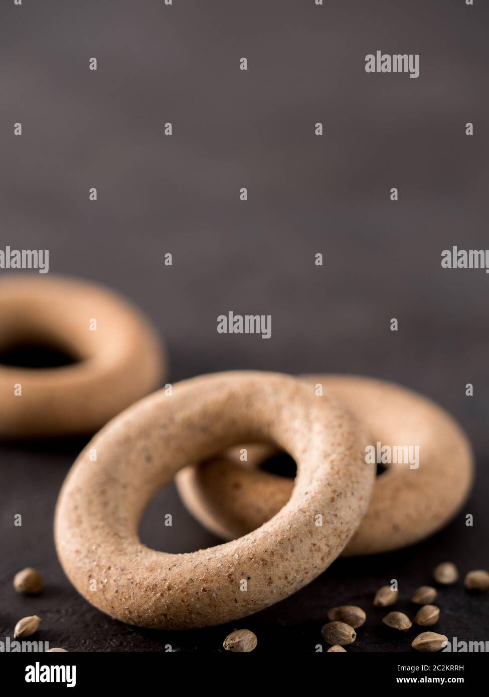Ring-shaped cracknel with whole grain hemp flour Stock Photo - Alamy