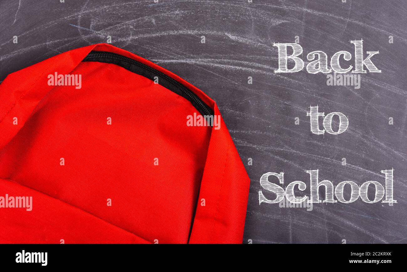 Back to school shopping pocket backpack on the education red bag on ...