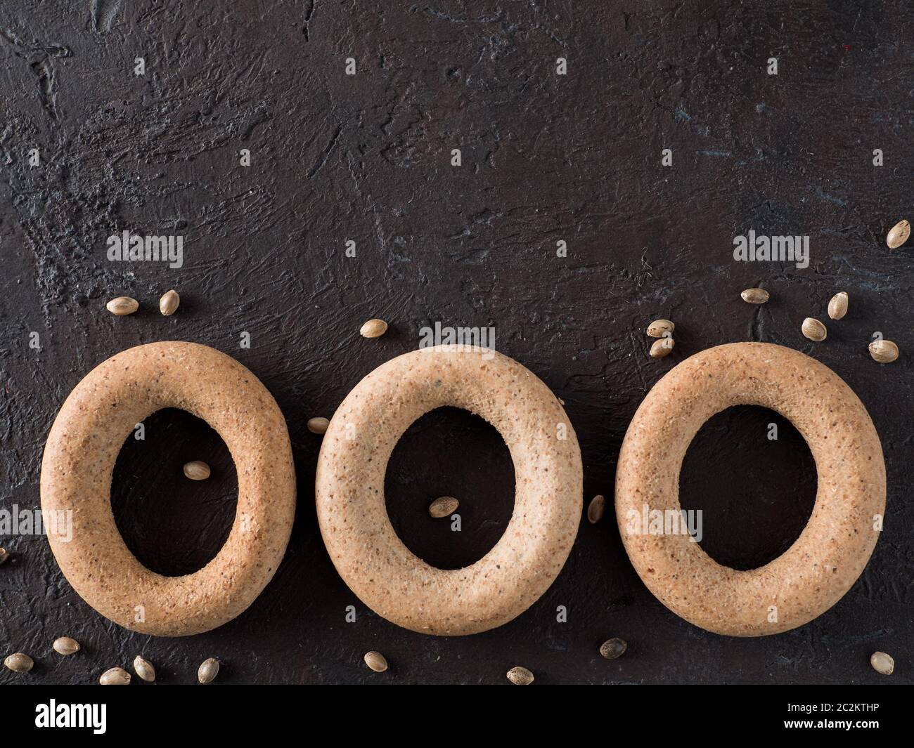 Ring-shaped cracknel with whole grain hemp flour Stock Photo - Alamy