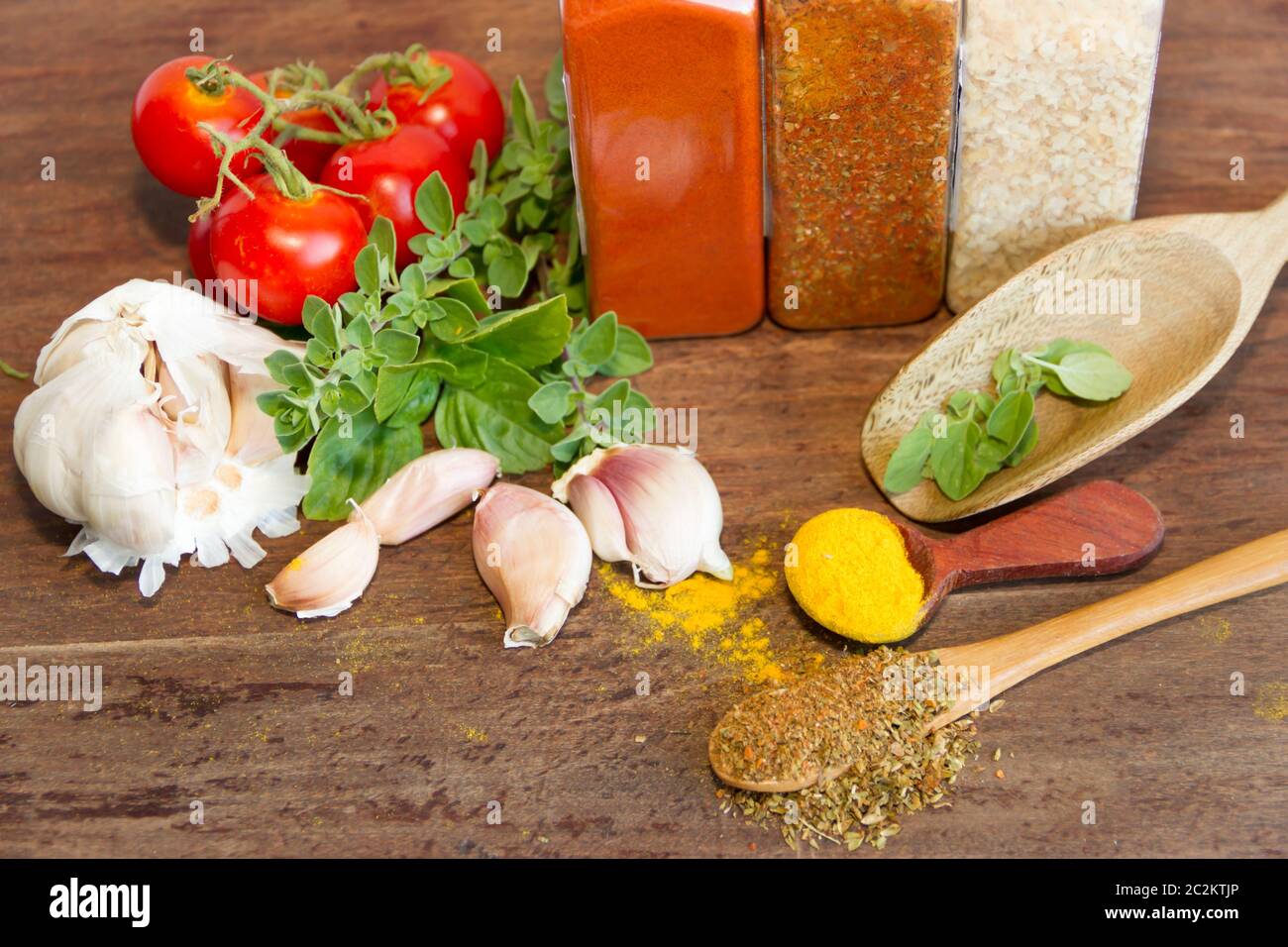 set of spices and fresh herbs Stock Photo - Alamy