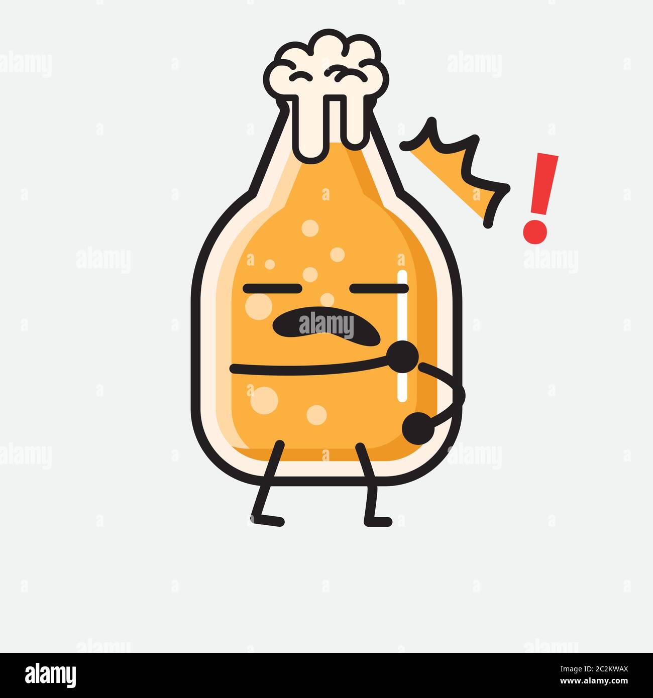 An illustration of Cute Beer Mascot Vector Character in Flat Design ...