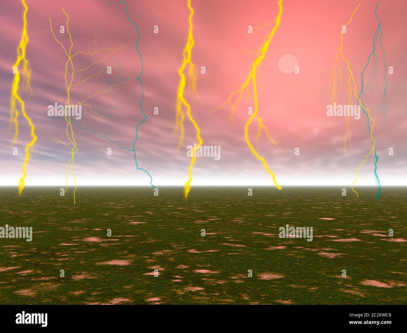 Landscape with Geitter and lightning Stock Photo - Alamy