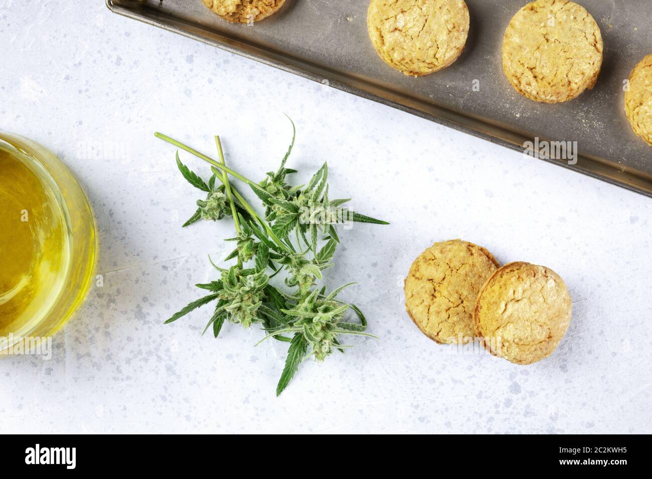Cannabis butter cookies with marijuana buds and cannaoil, homemade ...