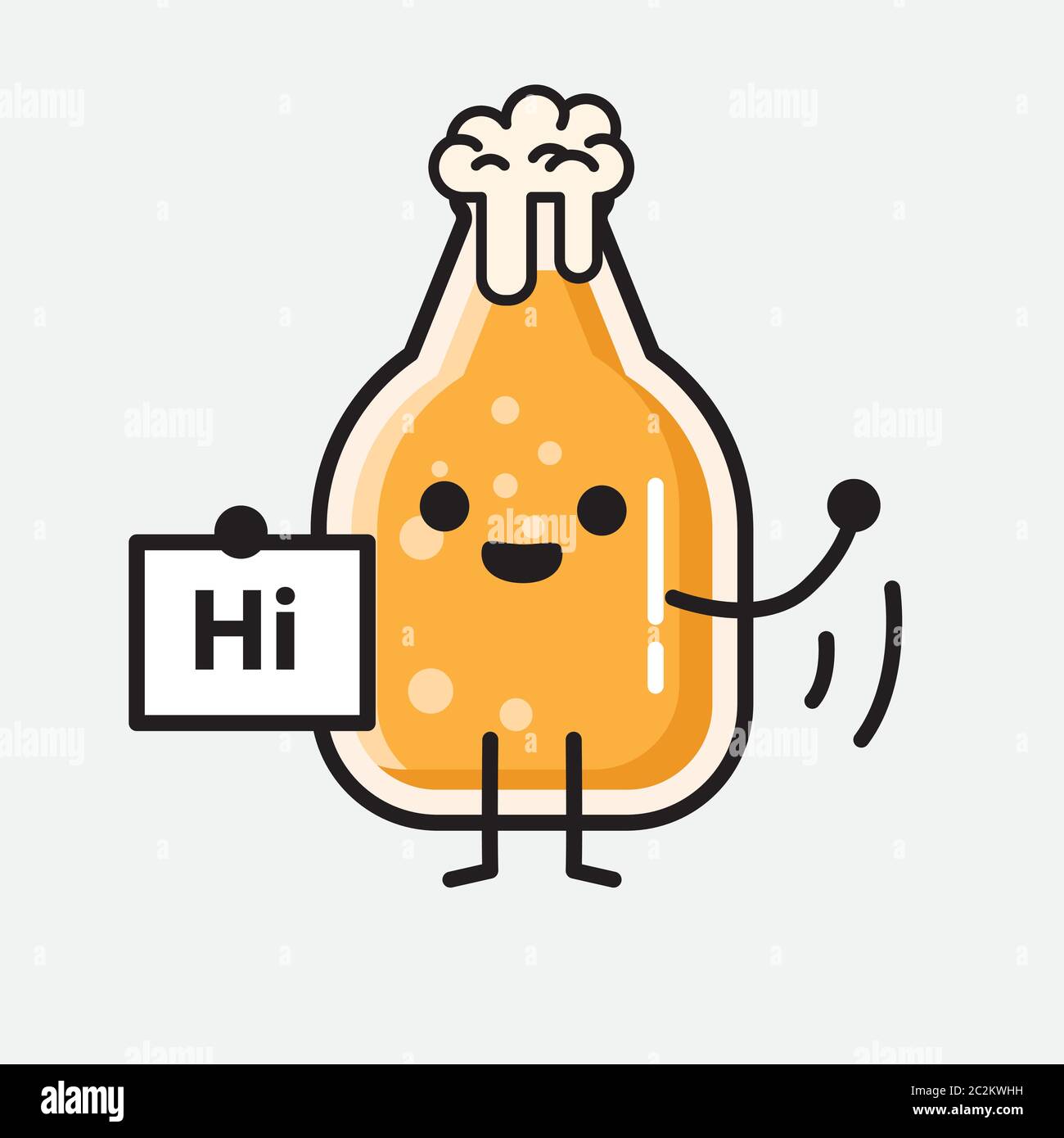 An illustration of Cute Beer Mascot Vector Character in Flat Design ...