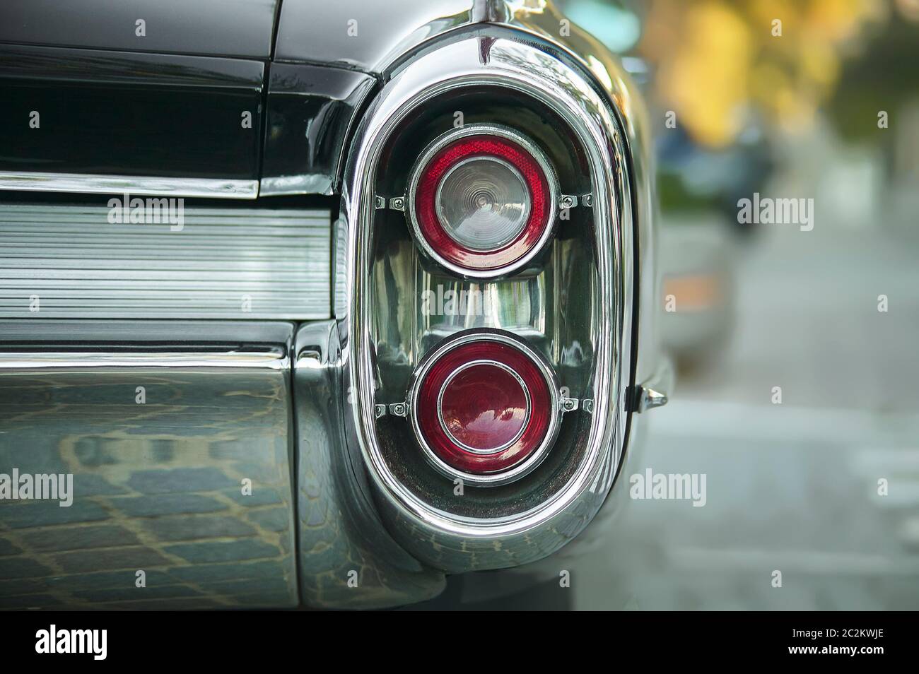 Detail of a rear axle of a vintage American car from the 1960s with ...