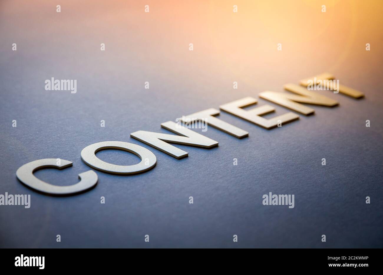 Word content written with white solid letters on a board Stock Photo ...