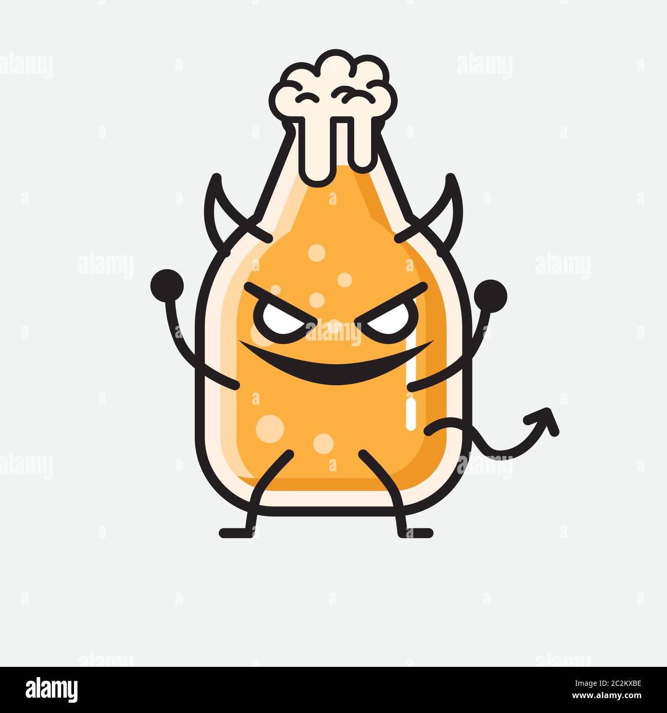 An illustration of Cute Beer Mascot Vector Character in Flat Design ...