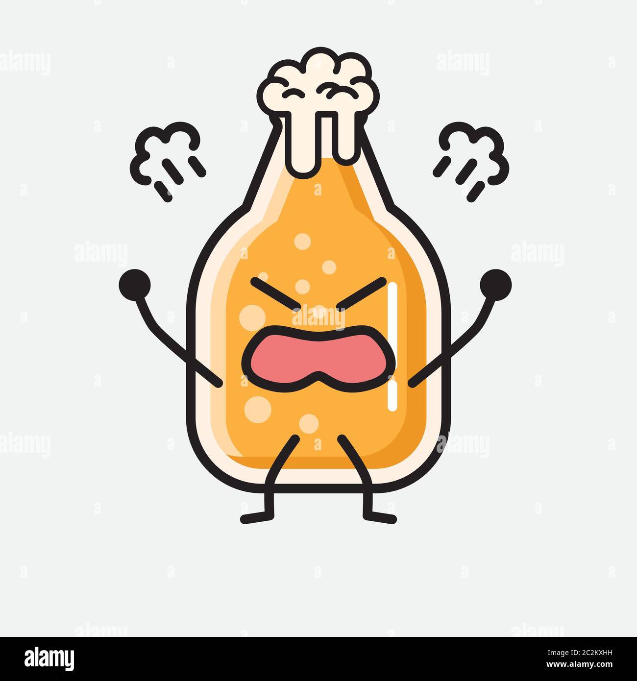 An illustration of Cute Beer Mascot Vector Character in Flat Design ...
