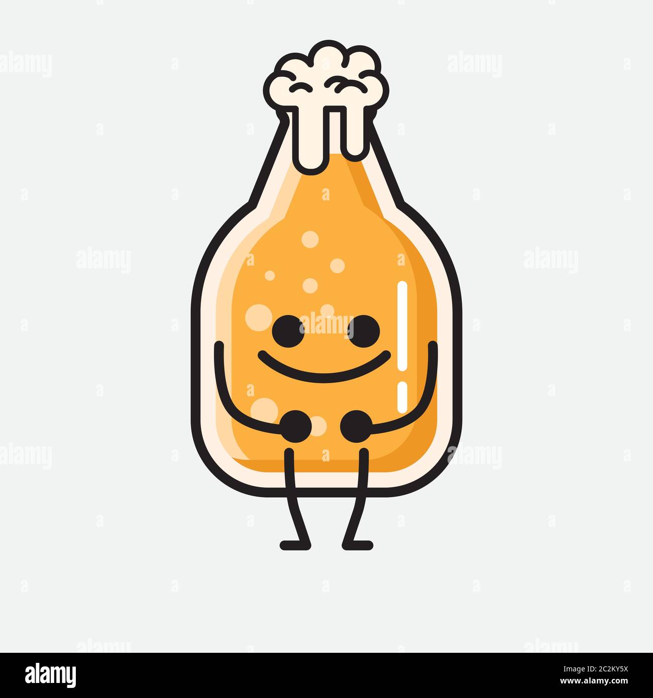 An illustration of Cute Beer Mascot Vector Character in Flat Design ...