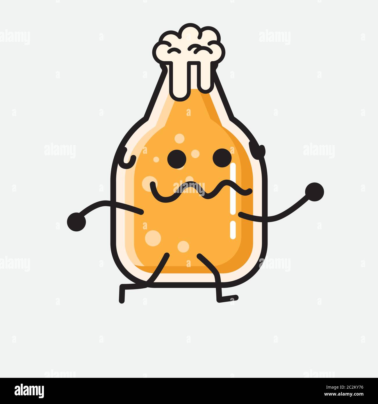 An illustration of Cute Beer Mascot Vector Character in Flat Design ...