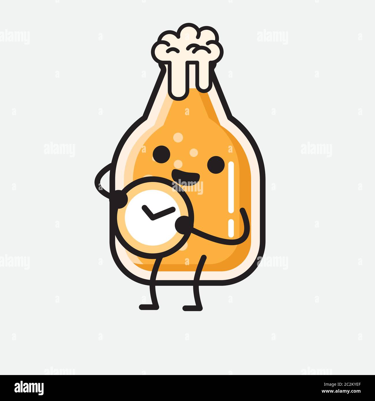 An illustration of Cute Beer Mascot Vector Character in Flat Design ...