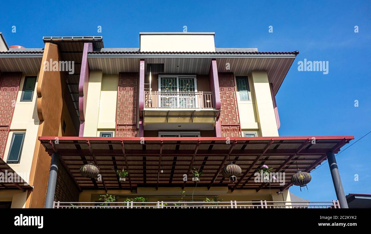 house china architecture neighborhood balcony exterior Stock Photo - Alamy