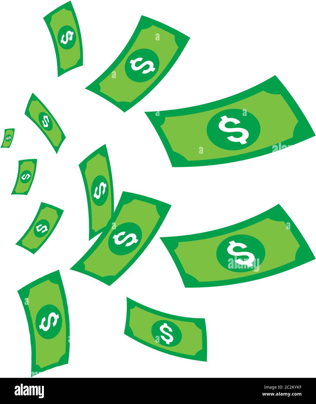 money notes flying bills win rich illustration Stock Photo - Alamy