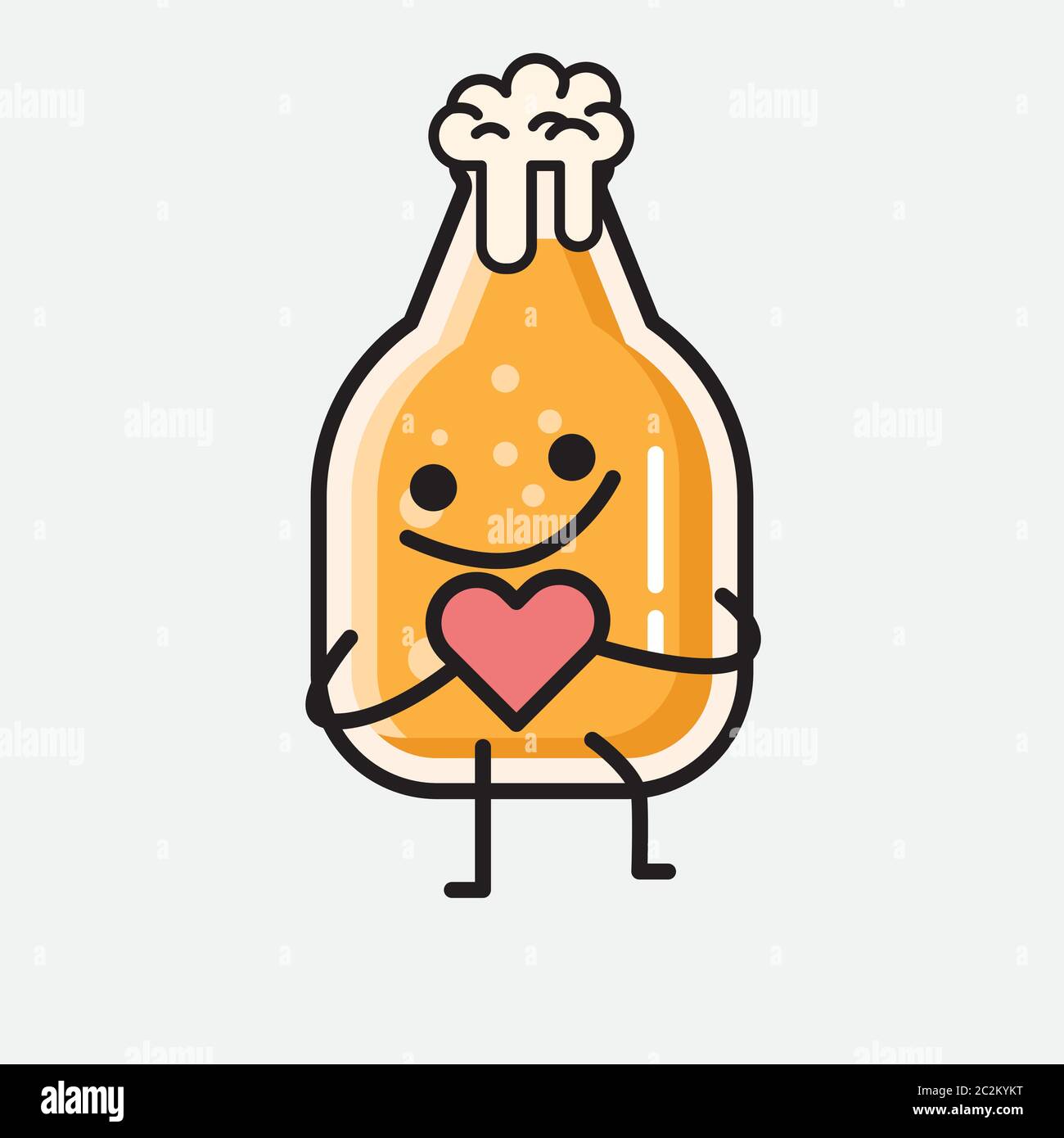 An illustration of Cute Beer Mascot Vector Character in Flat Design ...