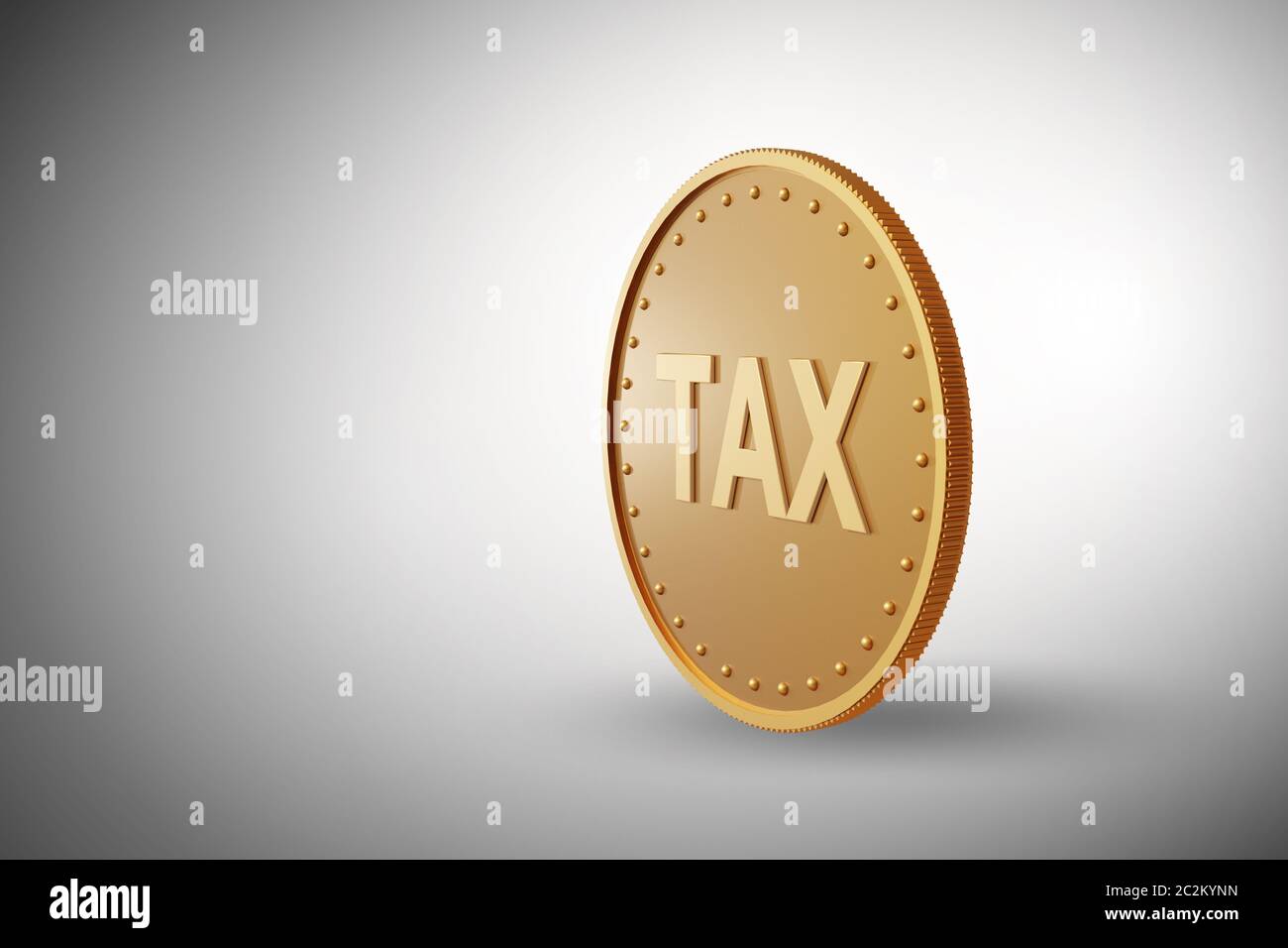 Tax concept with the gold coin - 3d rendering Stock Photo - Alamy