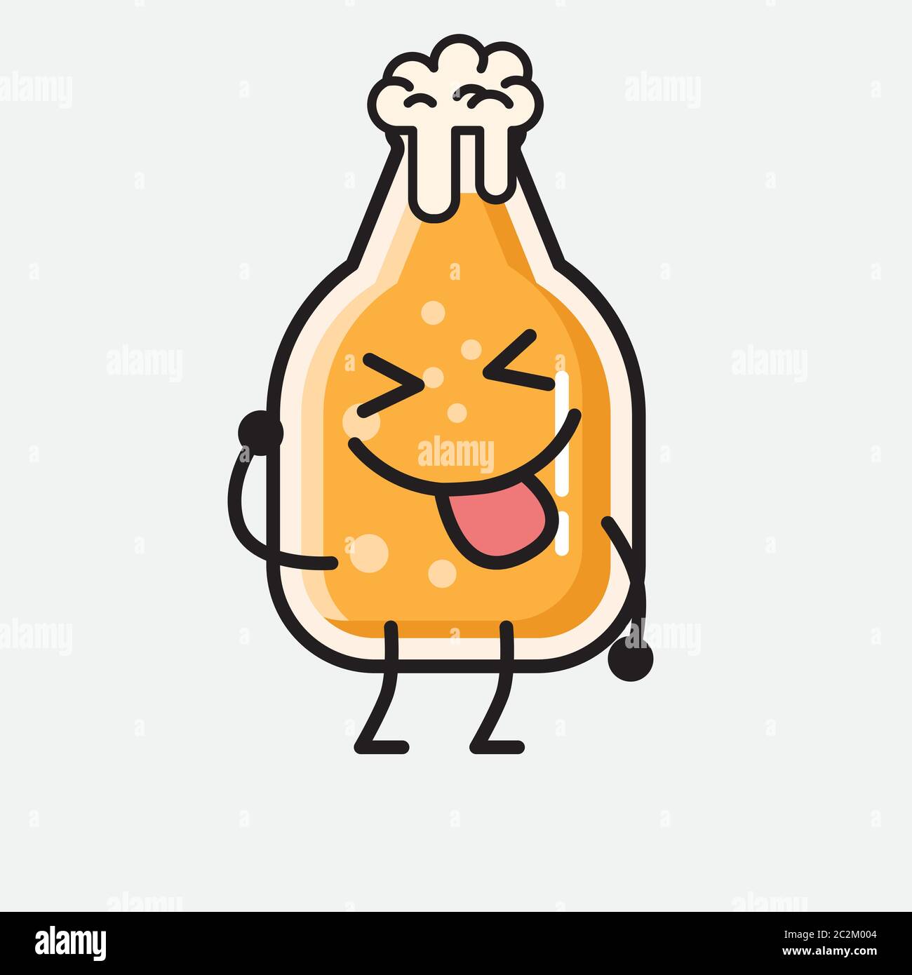 An illustration of Cute Beer Mascot Vector Character in Flat Design ...