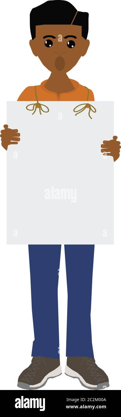 Illustration Peaceful Protest Black Man with Sandwichboard Stock Photo ...