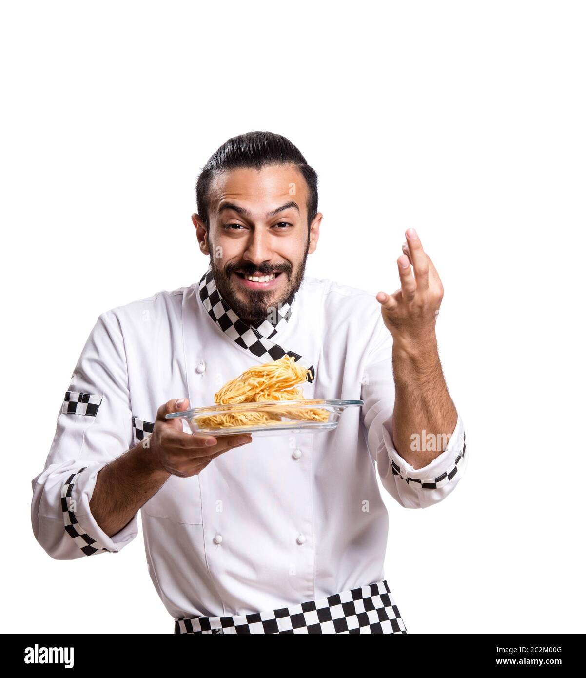 The funny male cook isolated on the white background Stock Photo - Alamy
