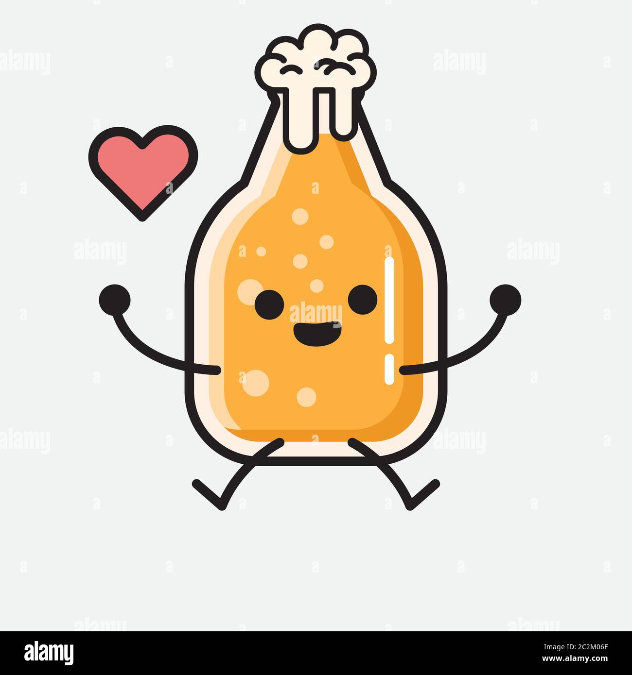 An illustration of Cute Beer Mascot Vector Character in Flat Design ...