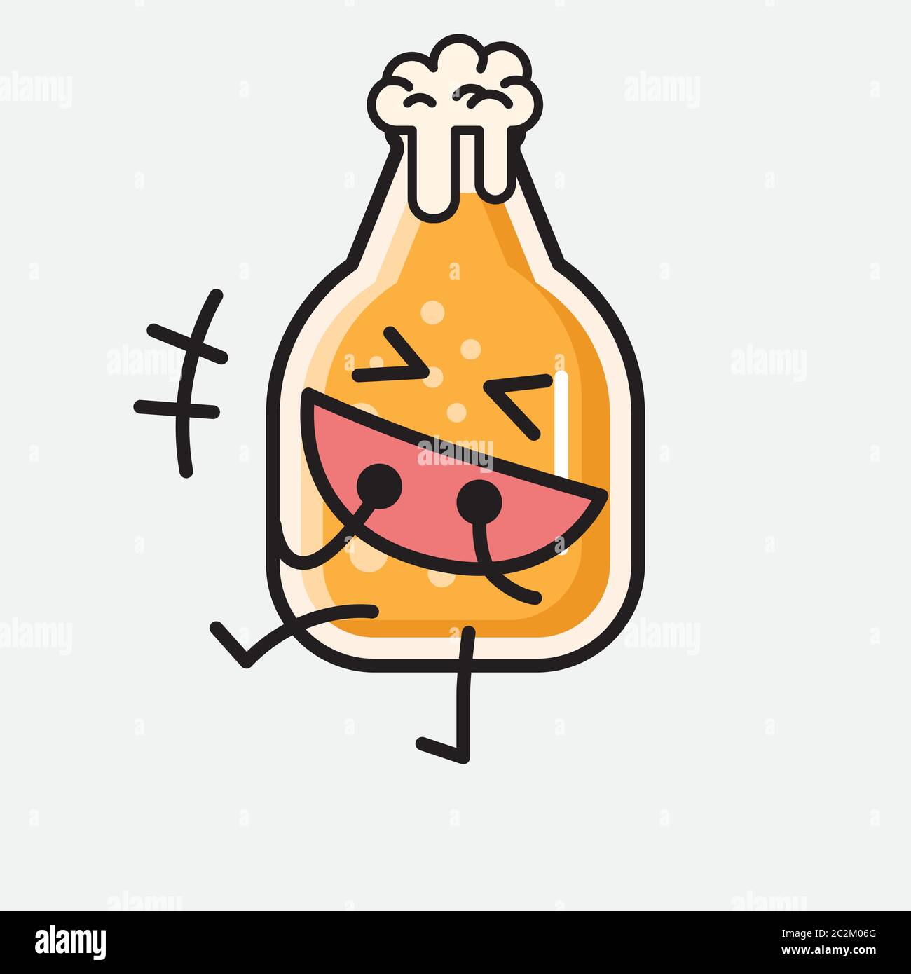 An illustration of Cute Beer Mascot Vector Character in Flat Design ...
