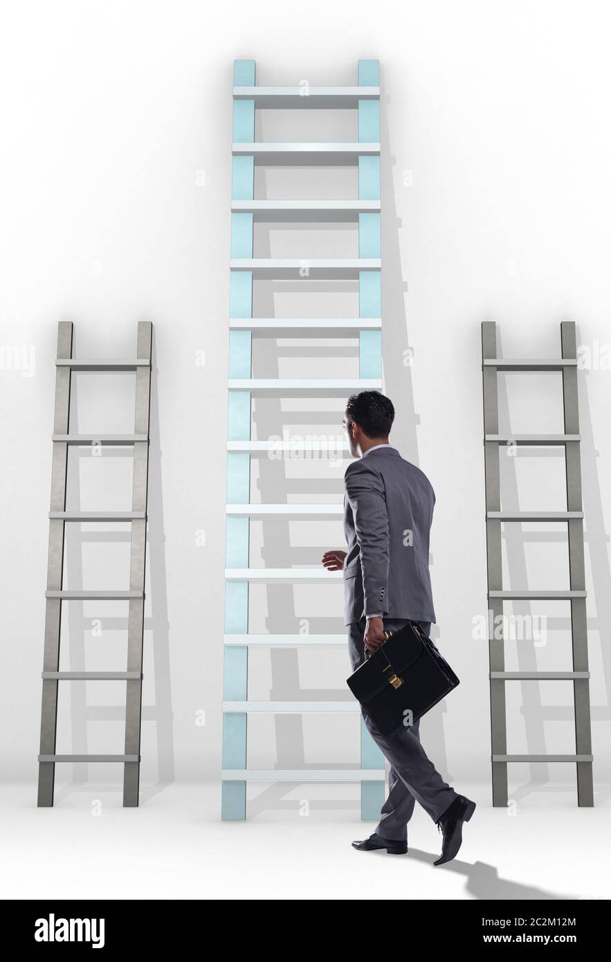 The career progression concept with various ladders Stock Photo - Alamy