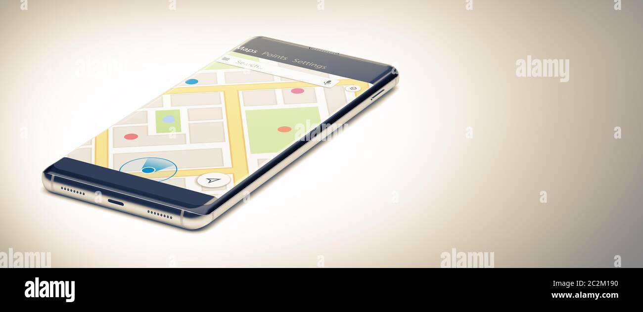 GPS Navigation Concept. Gps Tracking Map. Track Navigation on Street ...