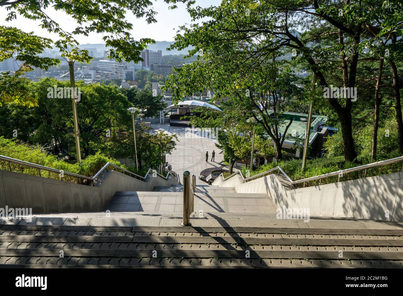 long stairs in naksan park in seoul, south korea Stock Photo - Alamy