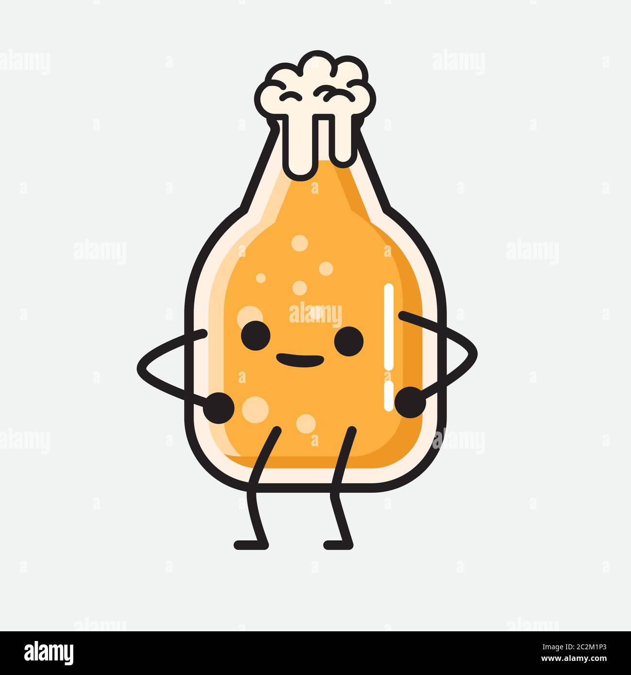 An illustration of Cute Beer Mascot Vector Character in Flat Design ...