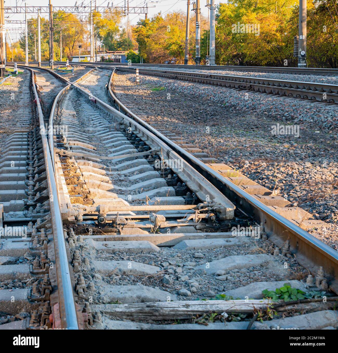 Railway rails for the movement of trains. Railway. Transport Stock ...