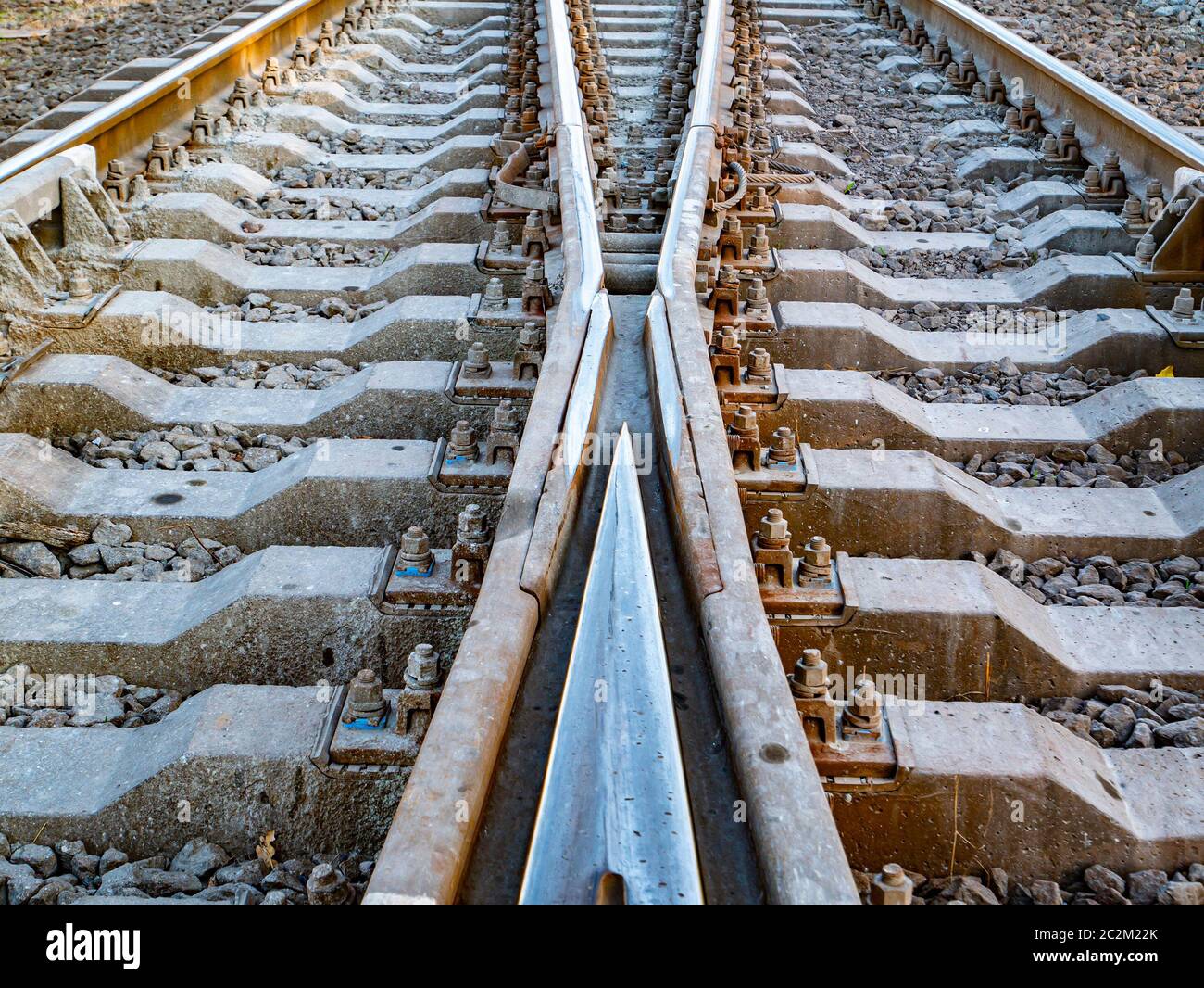 Railway rails for the movement of trains. Railway. Transport Stock ...