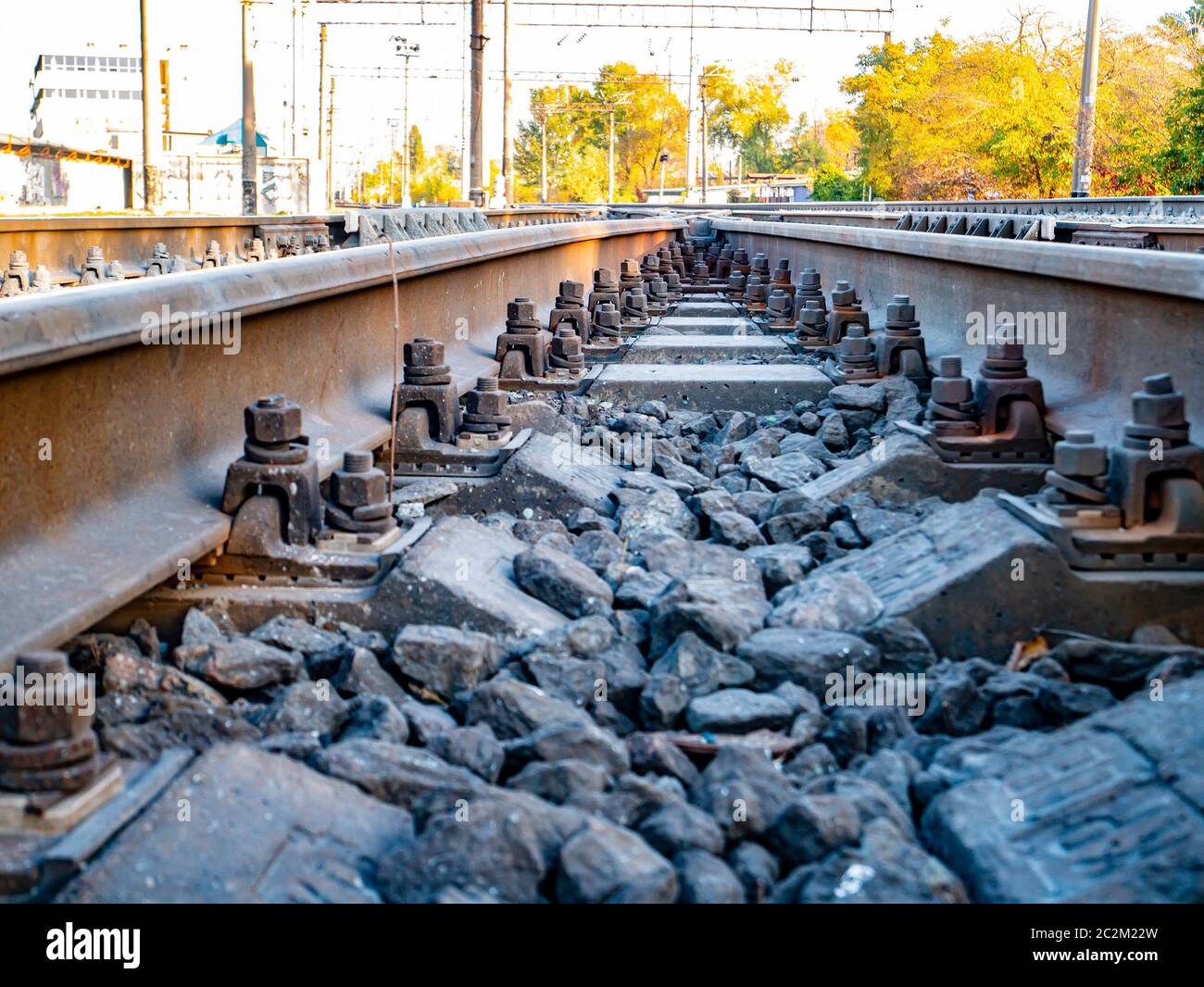Railway rails for the movement of trains. Railway. Transport Stock ...