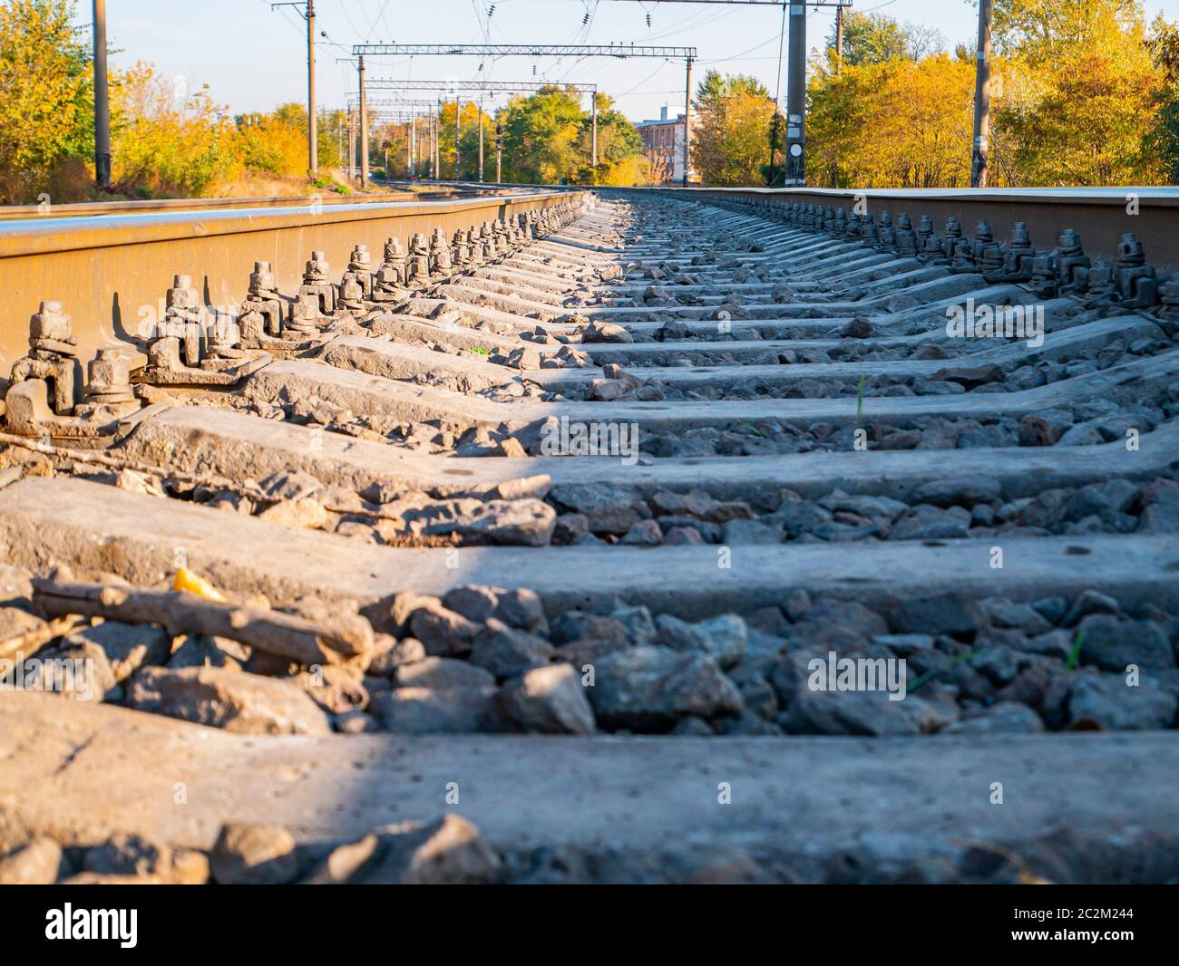 Railway rails for the movement of trains. Railway. Transport Stock ...