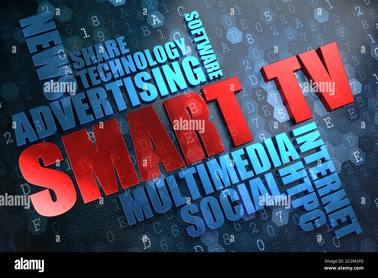 Smart TV - Wordcloud Concept. The Word in Red Color, Surrounded by a ...