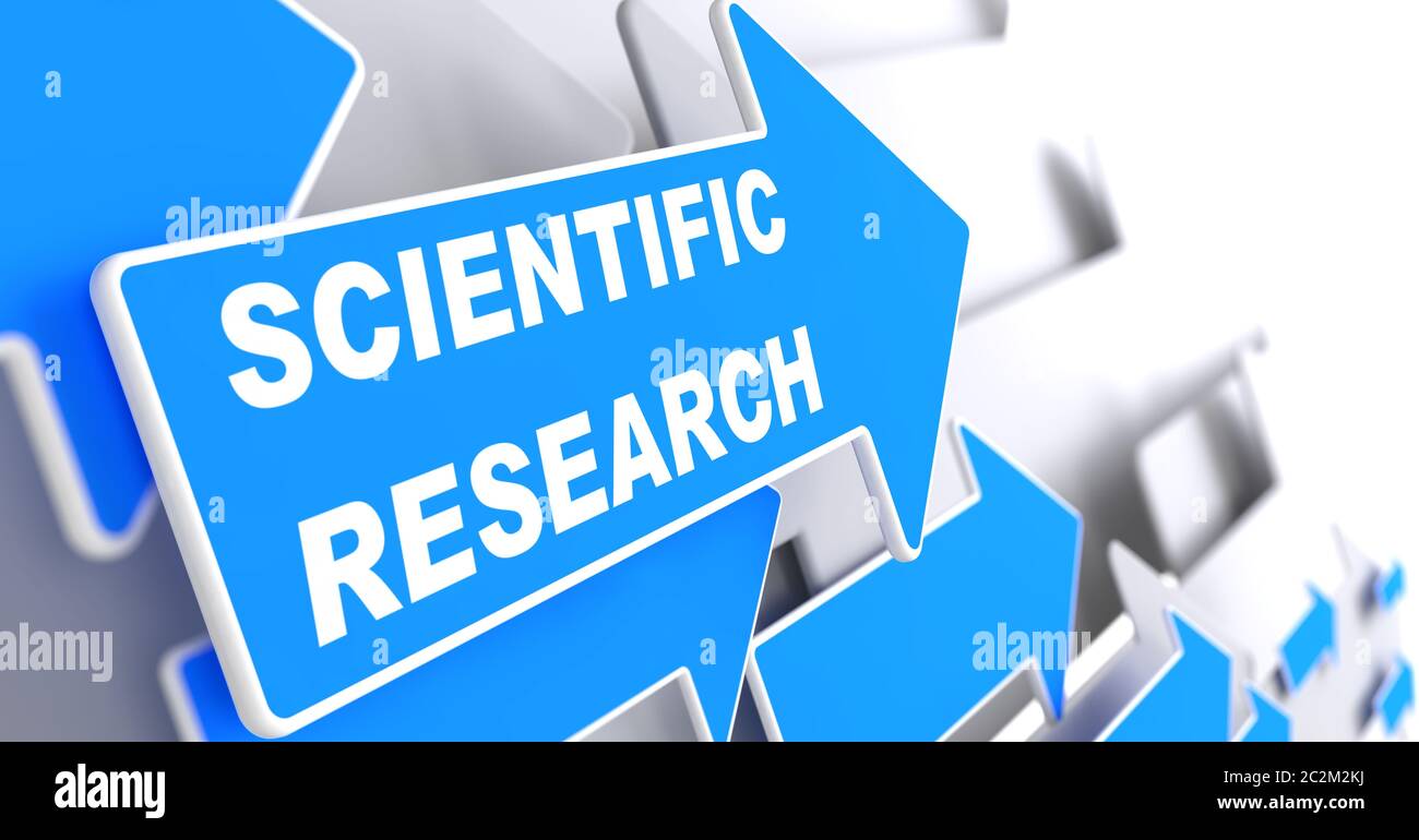 Scientific Research - Science Concept. Blue Arrow with "Scientific ...