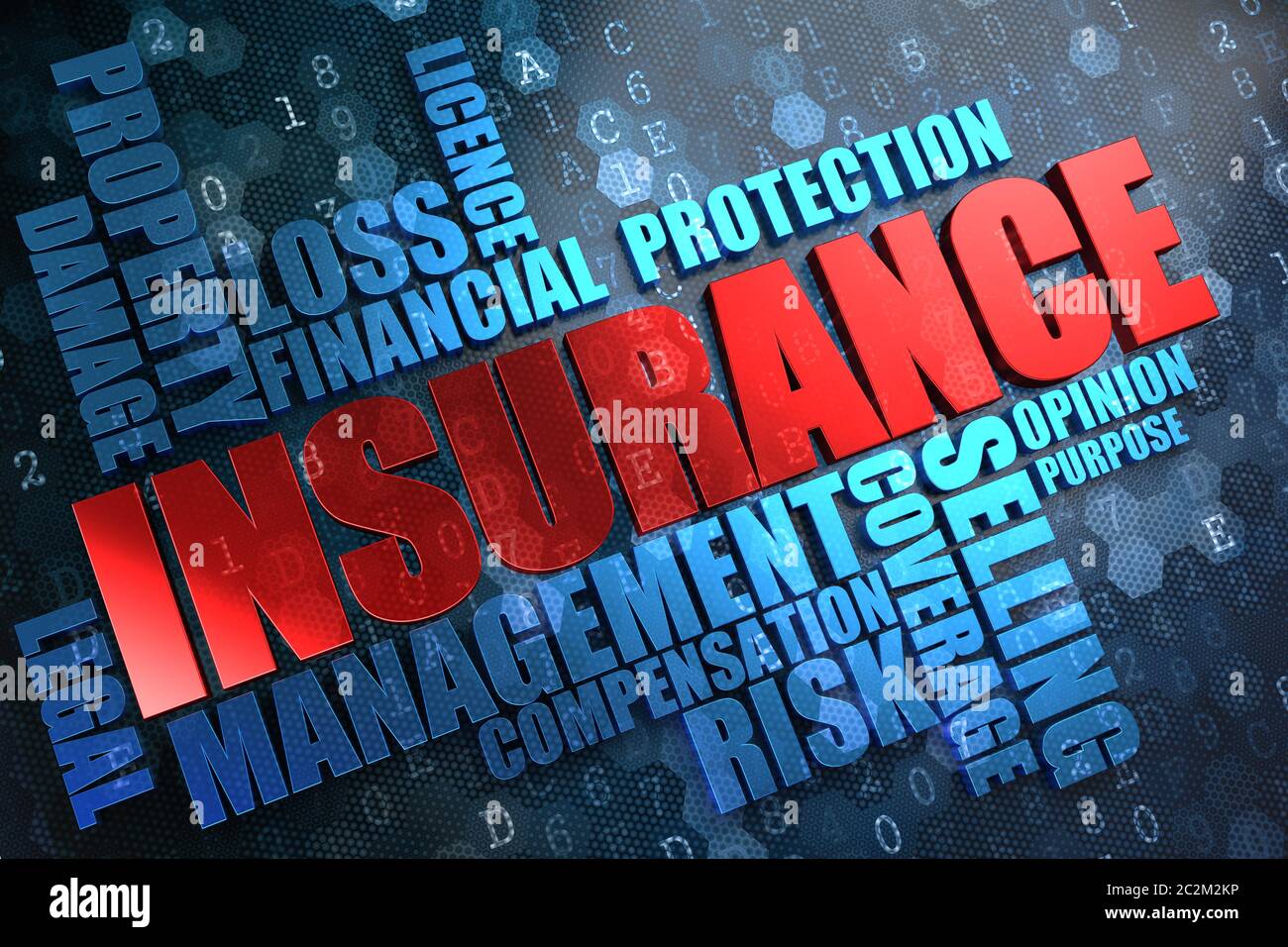Insurance - Wordcloud Concept. The Word in Red Color, Surrounded by a ...
