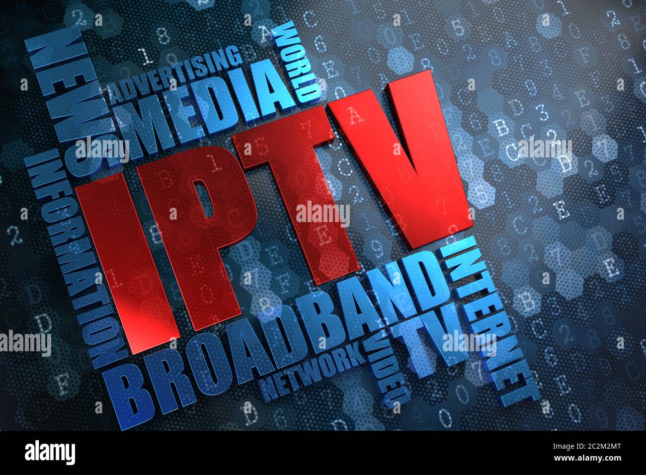 IPTV - Wordcloud Concept. The Word in Red Color, Surrounded by a Cloud ...