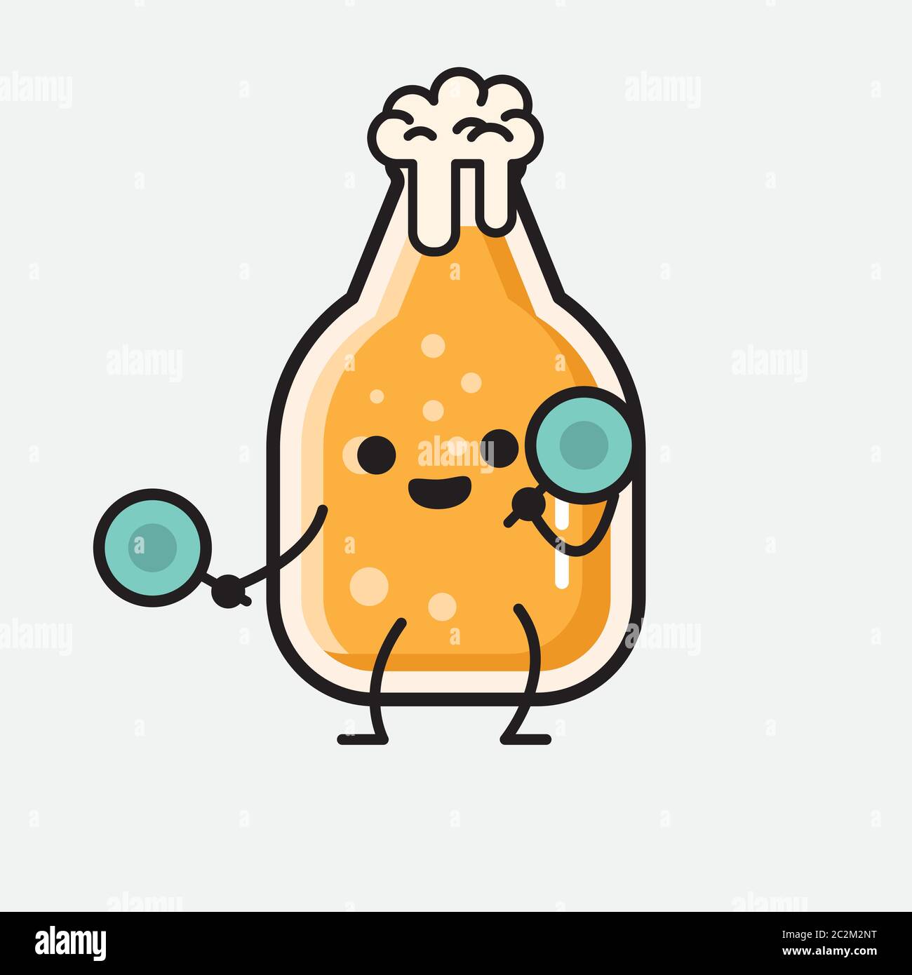 An illustration of Cute Beer Mascot Vector Character in Flat Design ...