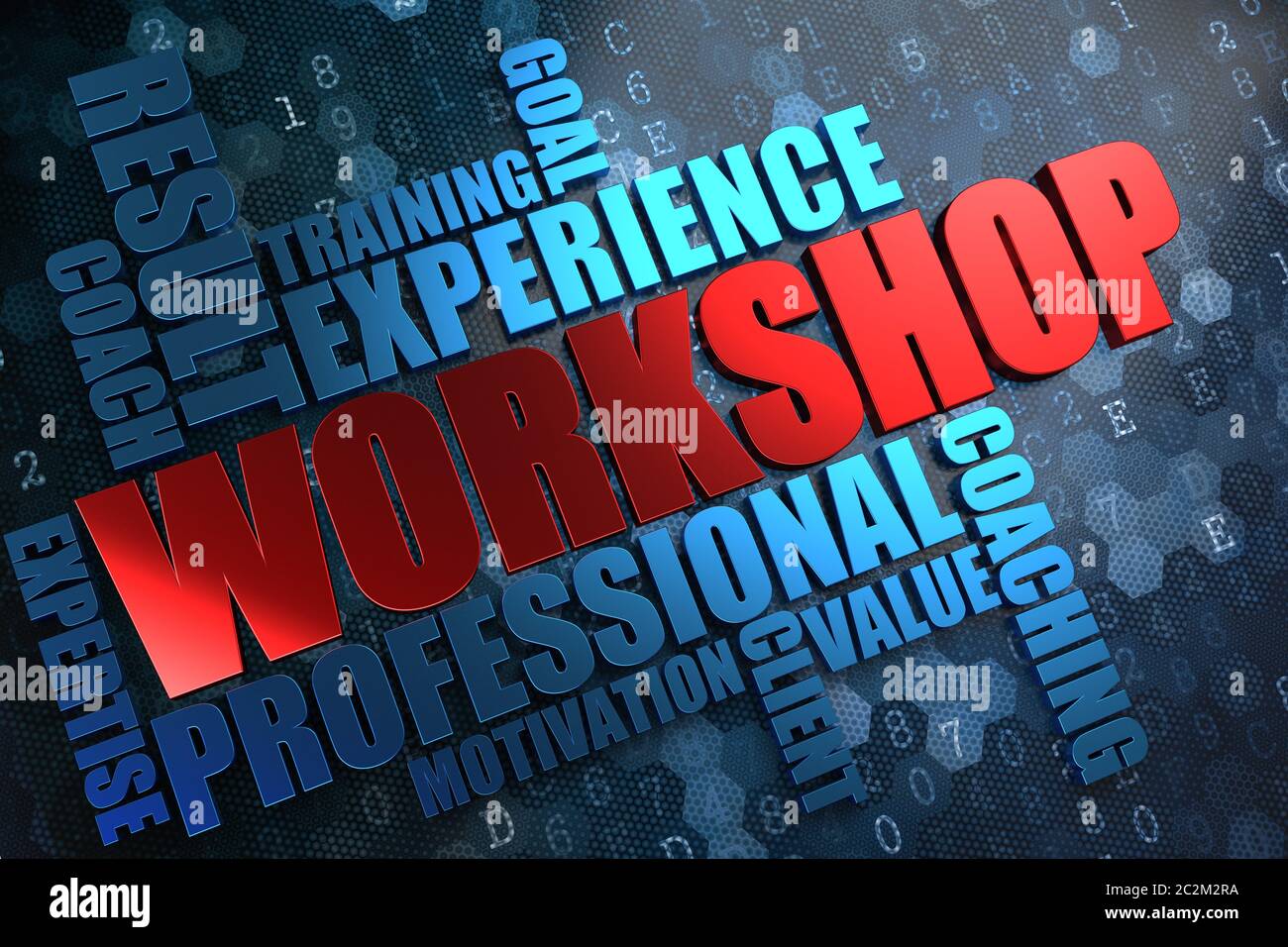 Workshop - Wordcloud Concept. The Word in Red Color, Surrounded by a ...