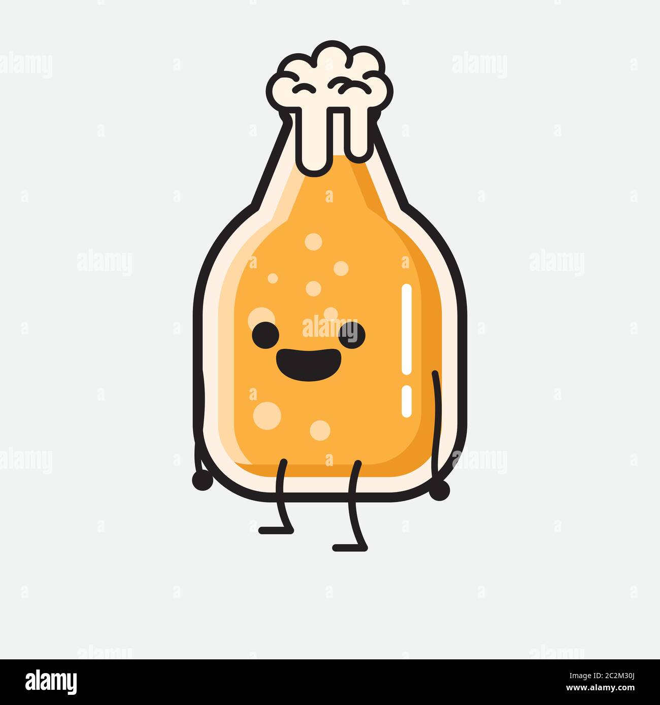 An illustration of Cute Beer Mascot Vector Character in Flat Design ...