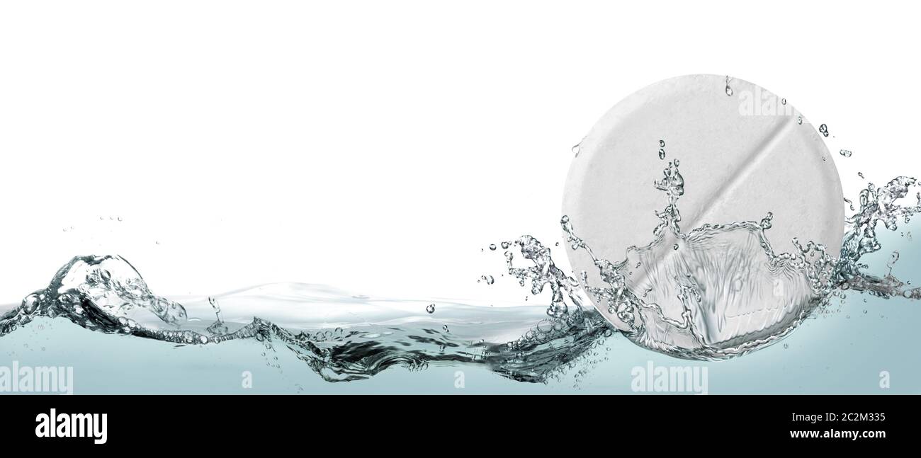 White medical tablet in spray of water Stock Photo - Alamy