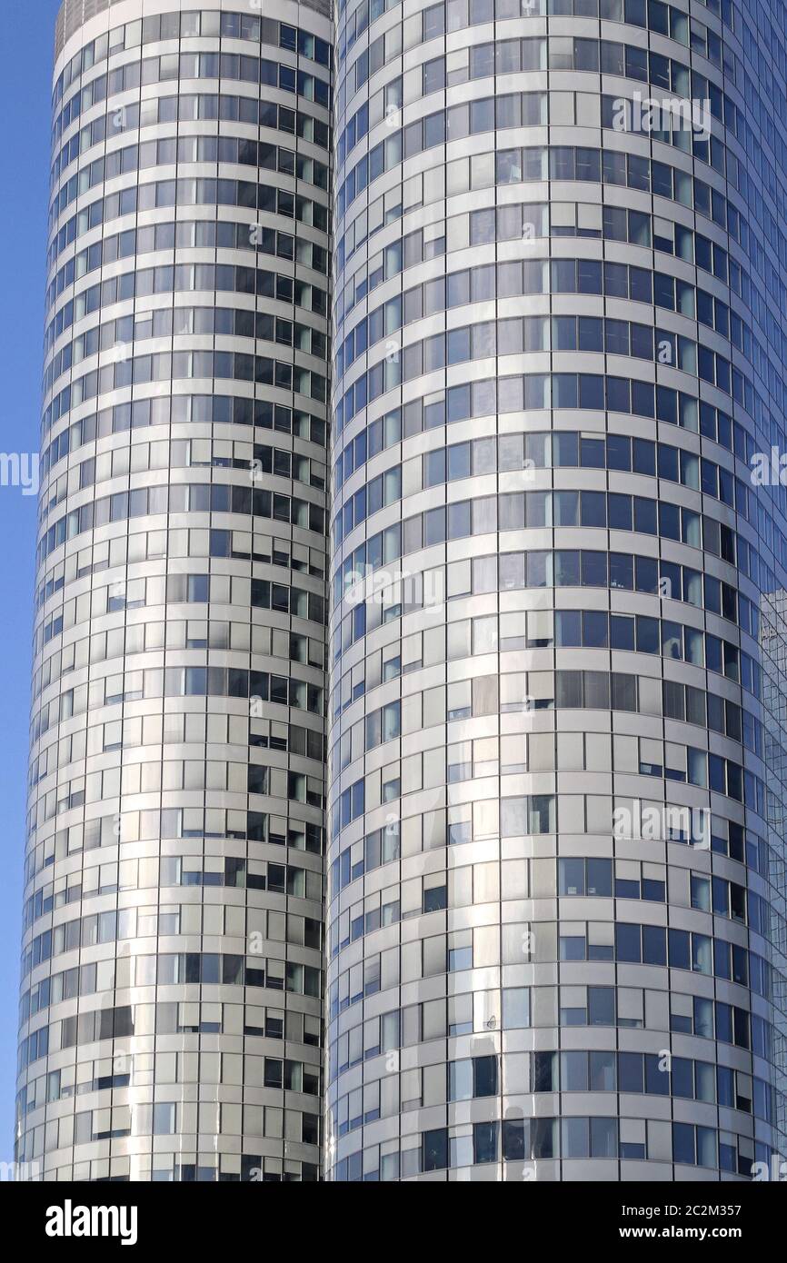 Twin identical office skyscraper buildings in Paris Stock Photo - Alamy