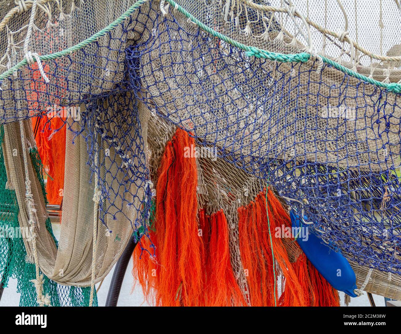 full frame various colorful fishing nets closeup Stock Photo - Alamy