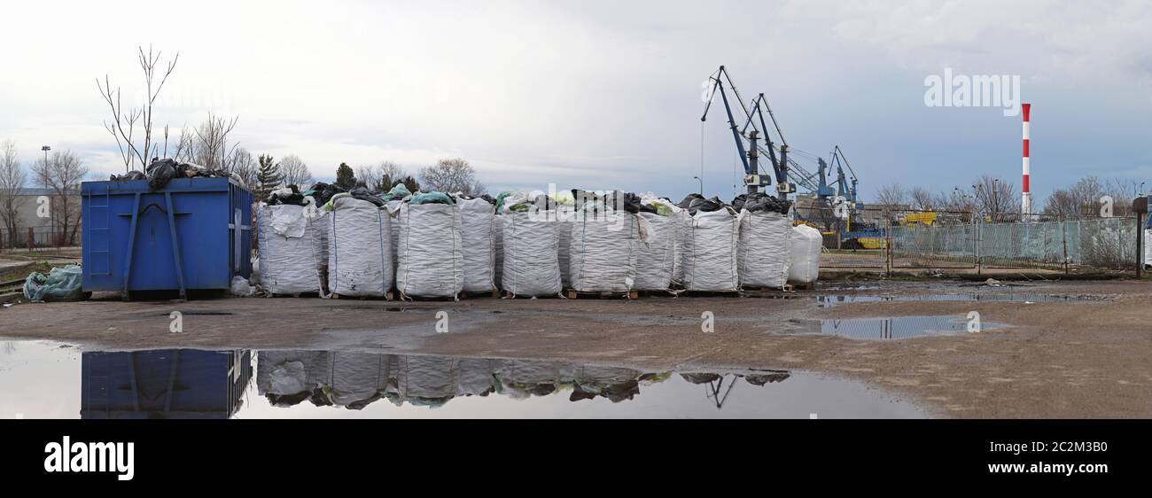 Big bags of sorted material for recycling Stock Photo - Alamy