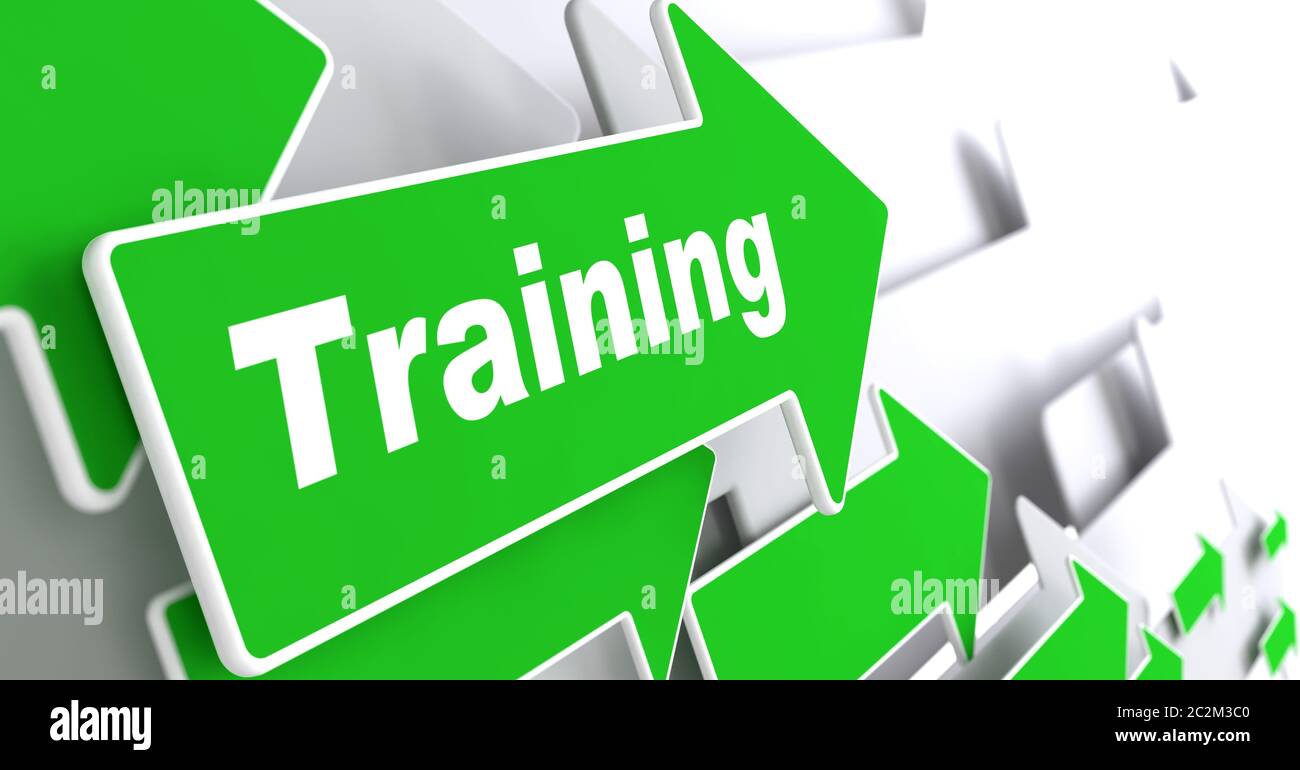 Training - Educational Background. Green Arrow with "Training" Slogan ...